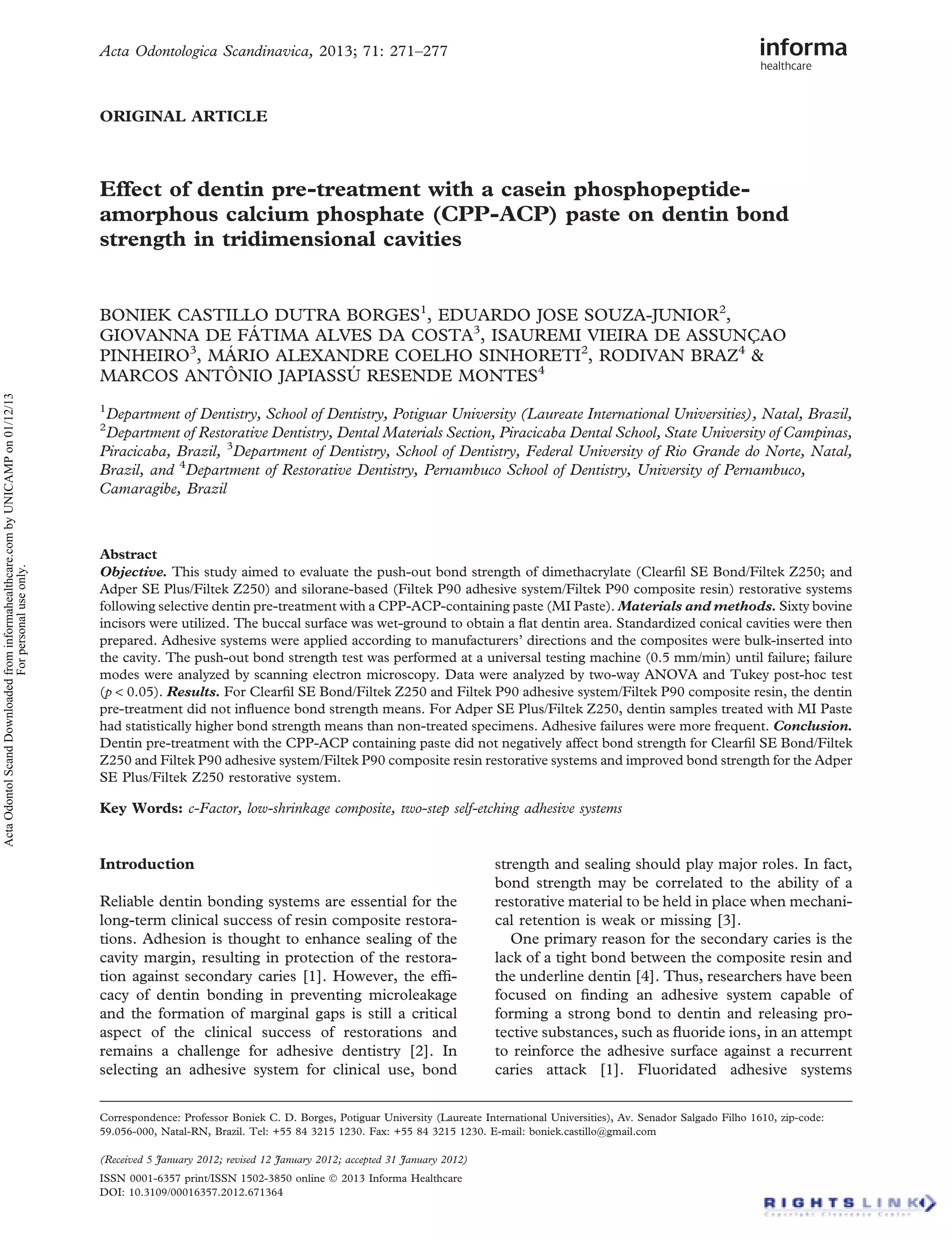 CPP-ACP bond strength | PDF