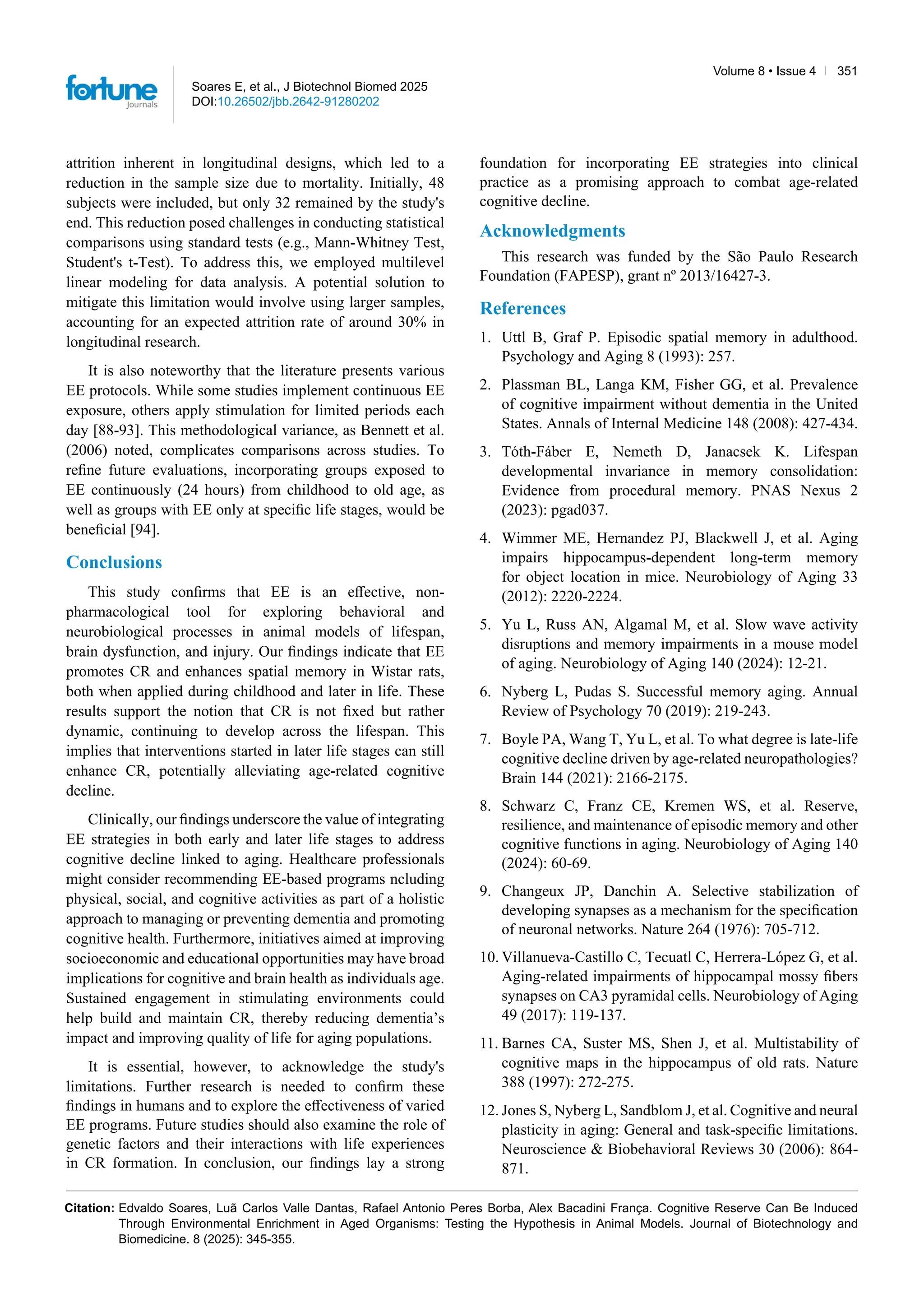 Cognitive Reserve Can Be Induced Through Environmental Enrichment in ...