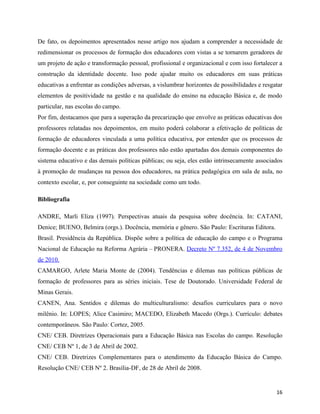 Formação Docente, Culturas, Saberes E Práticas: Desafios Em Face Das ...