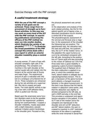 Exercise therapy with the PNF concept | PDF