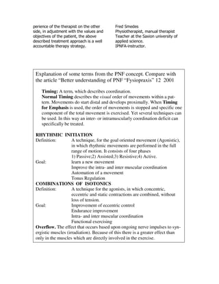 Exercise therapy with the PNF concept | PDF