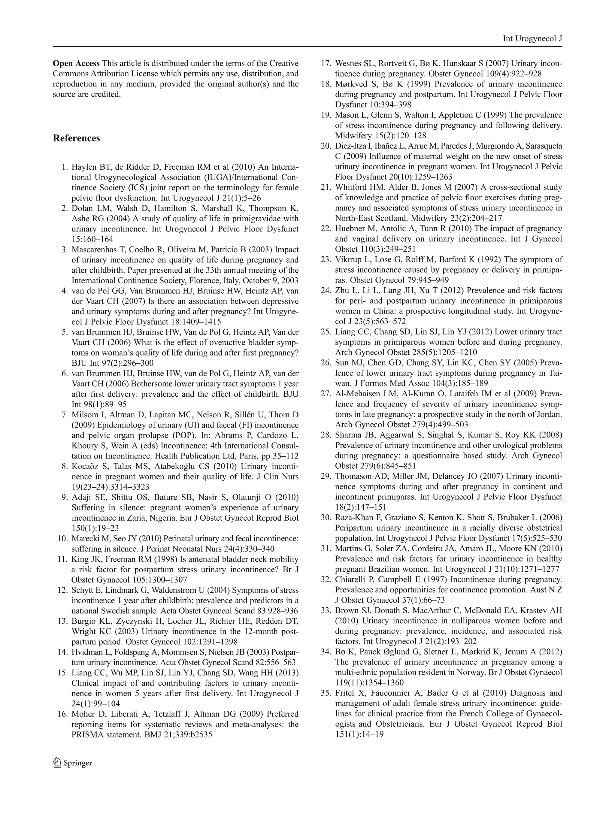 Artigo stress urinary incontinence in pregnant women | PDF