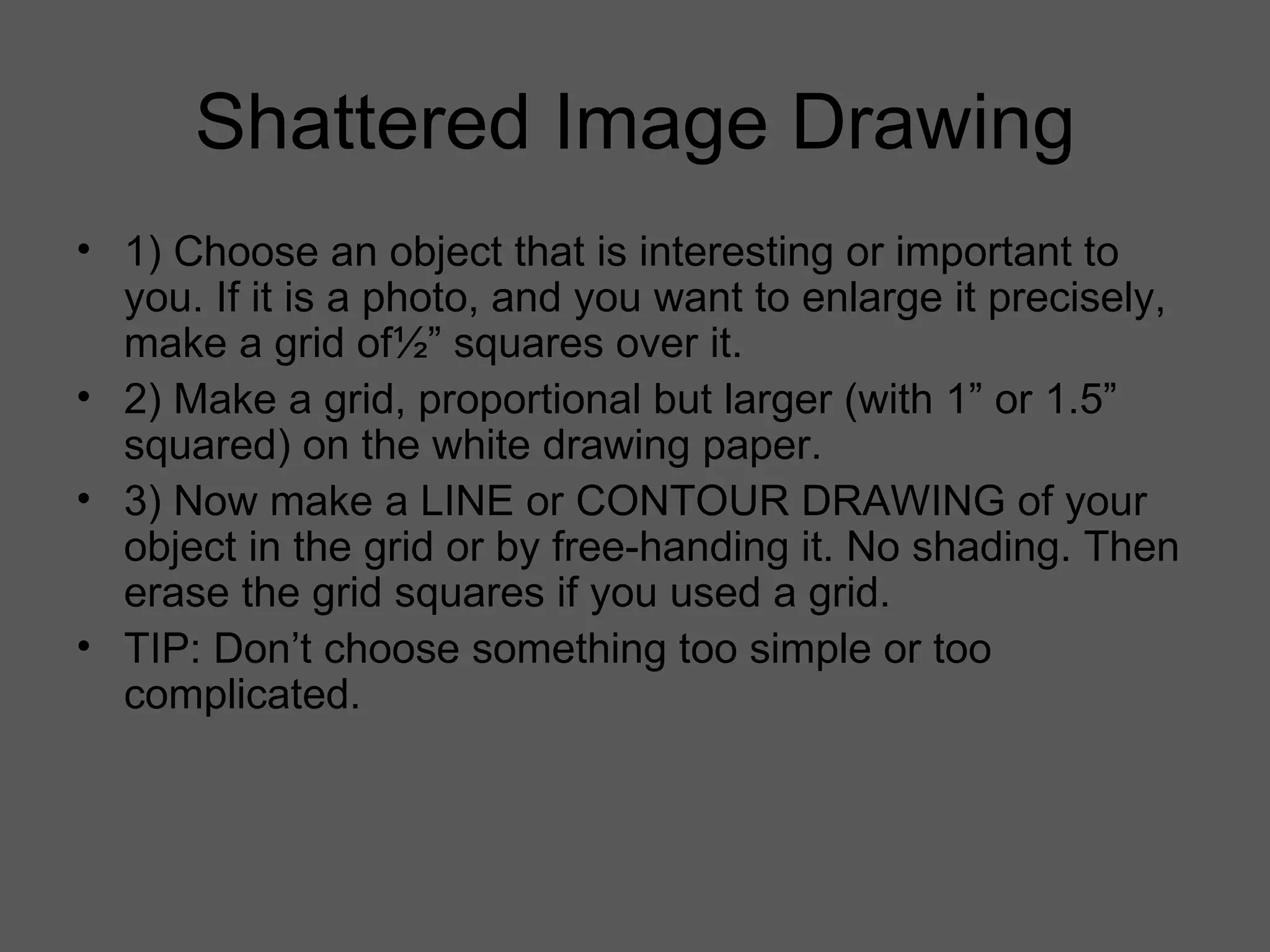 Art II shattered image drawing instructions | PPT
