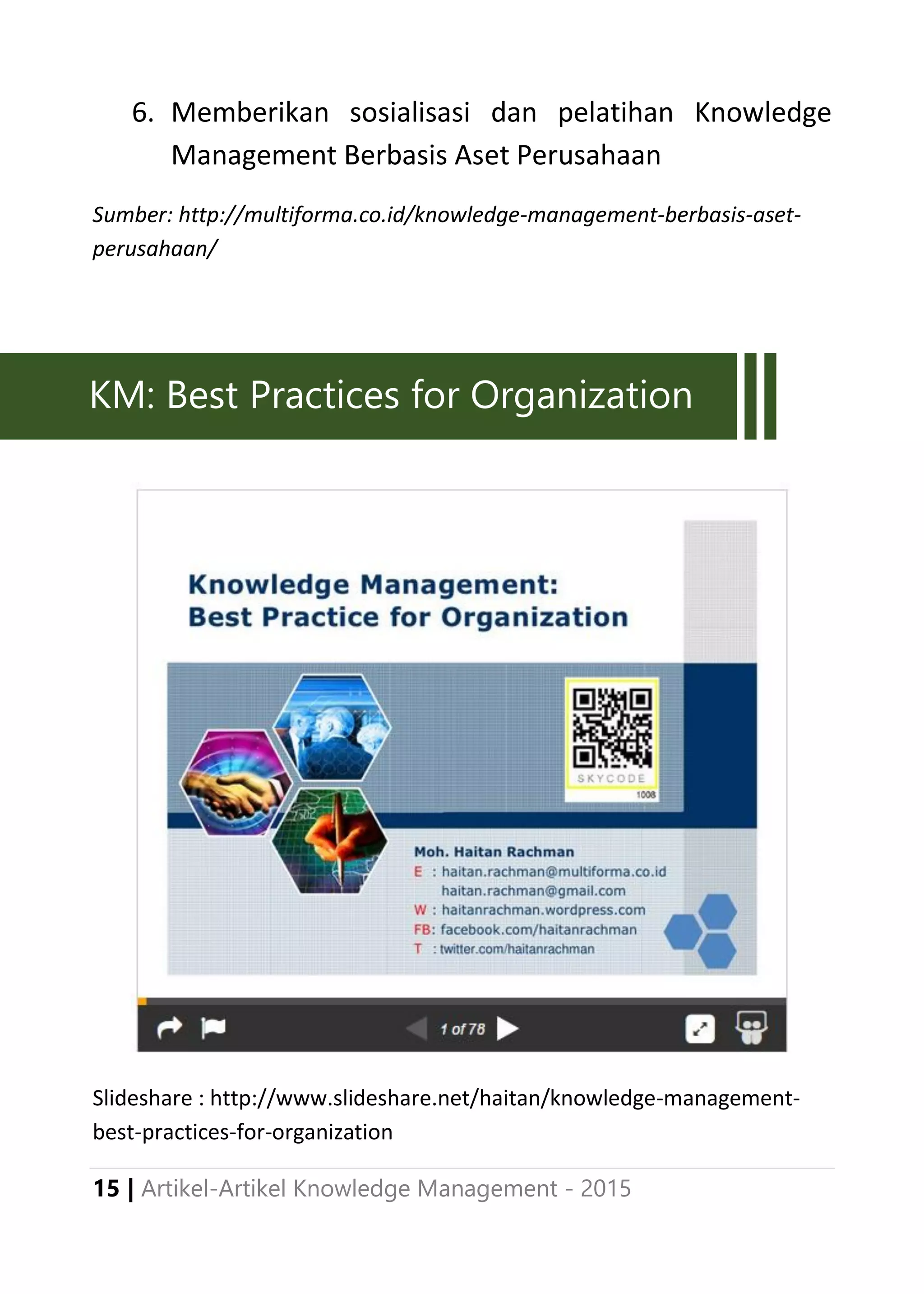 Artikel artikel knowledge management | PDF