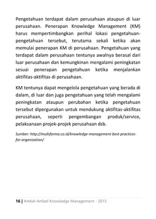 Artikel artikel knowledge management | PDF
