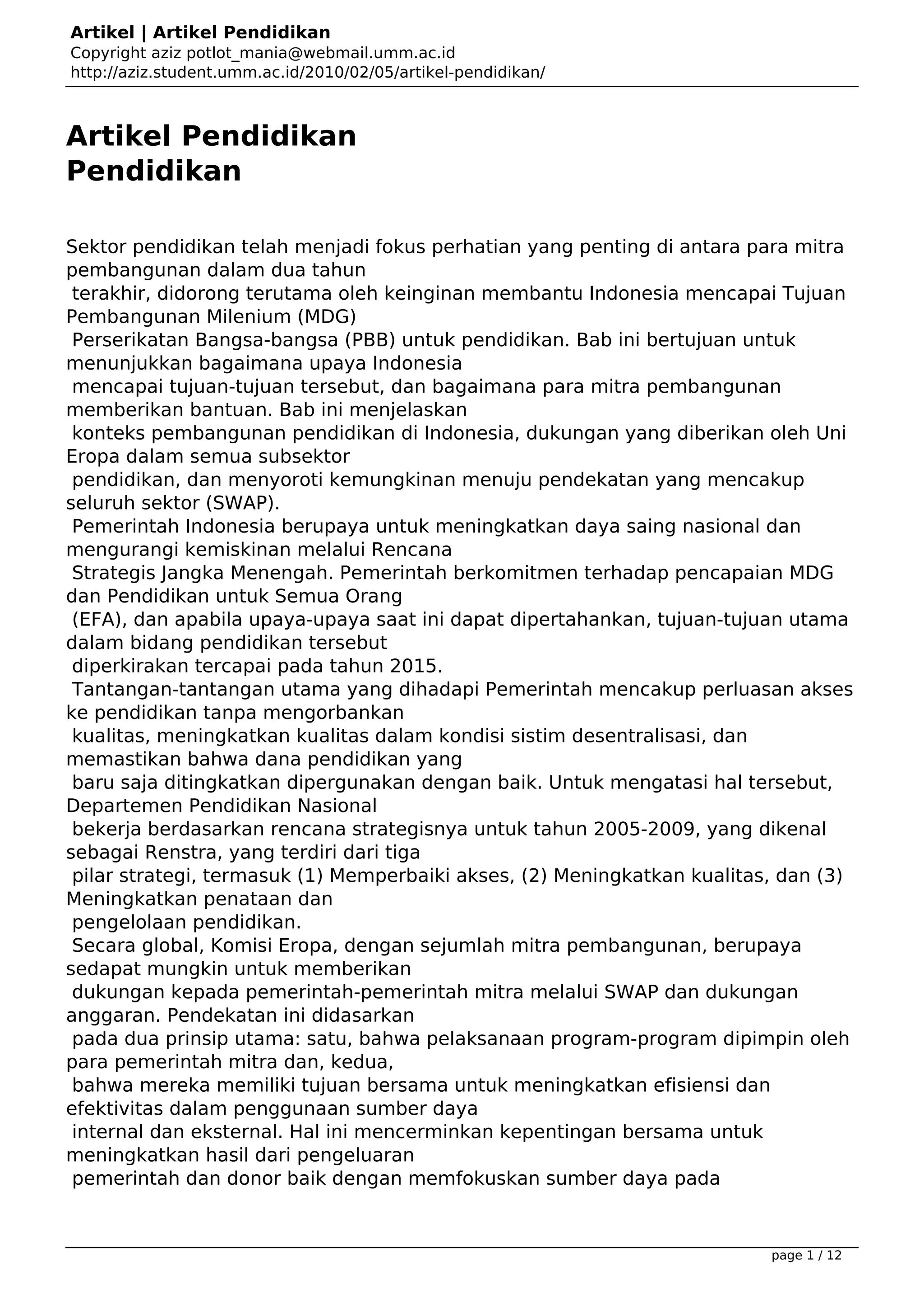 Artikel artikel pendidikan | PDF
