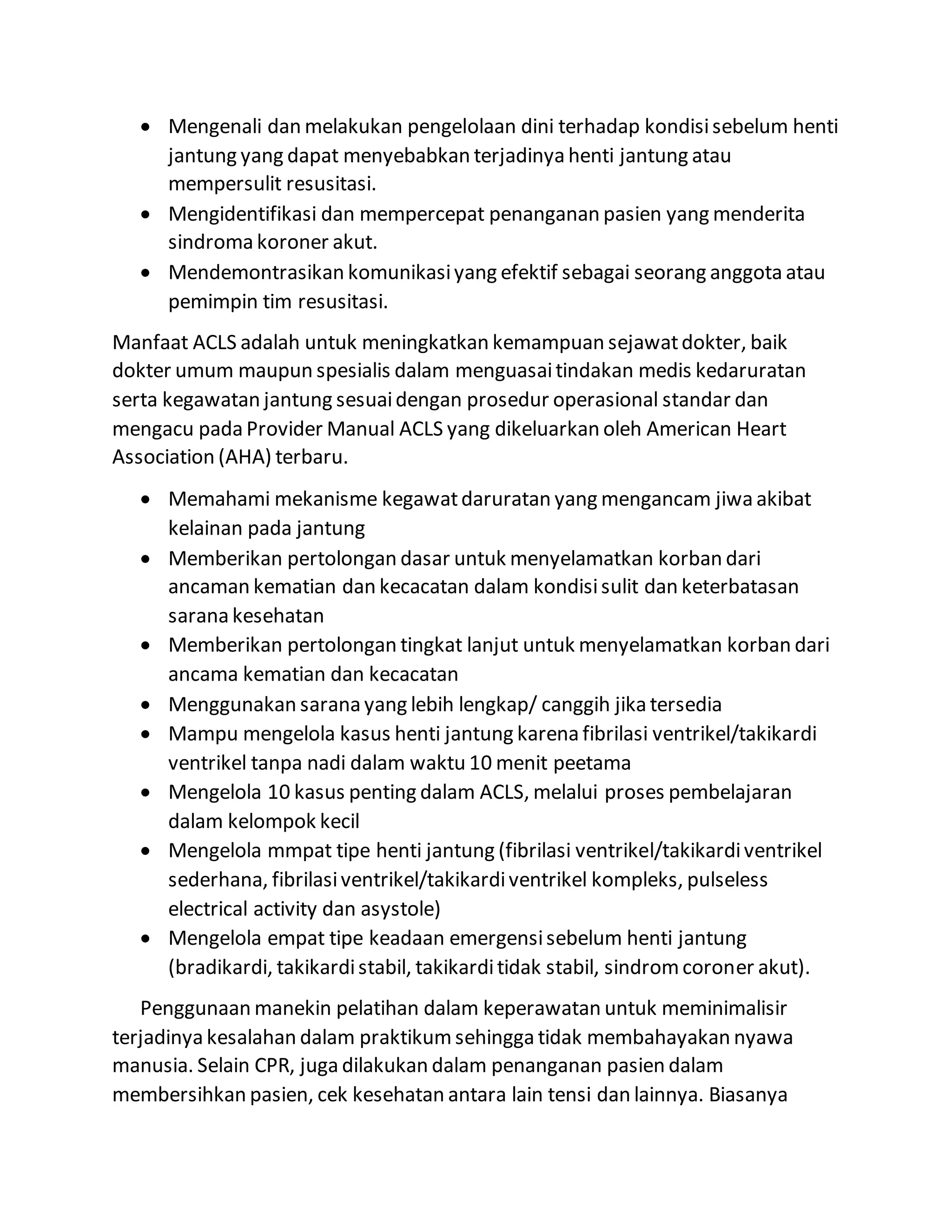 Materi Kursus ACLS | DOCX