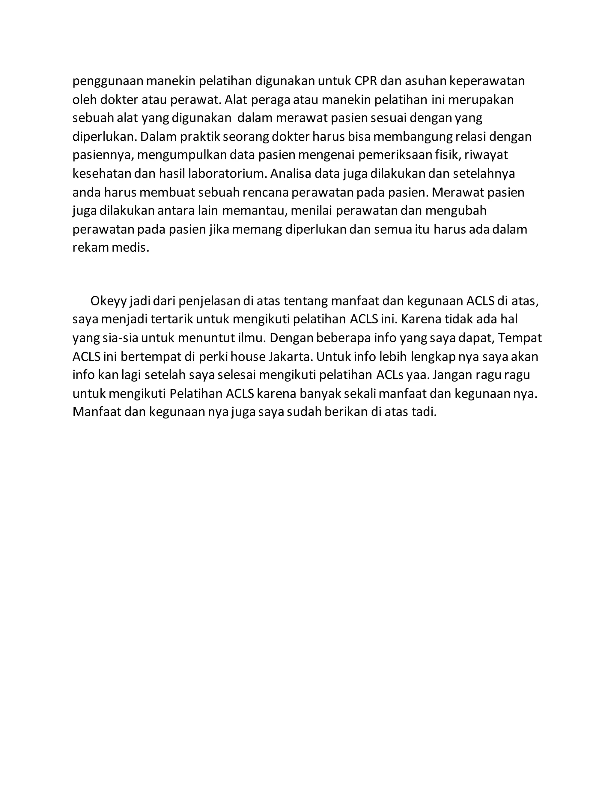 Materi Kursus ACLS | DOCX