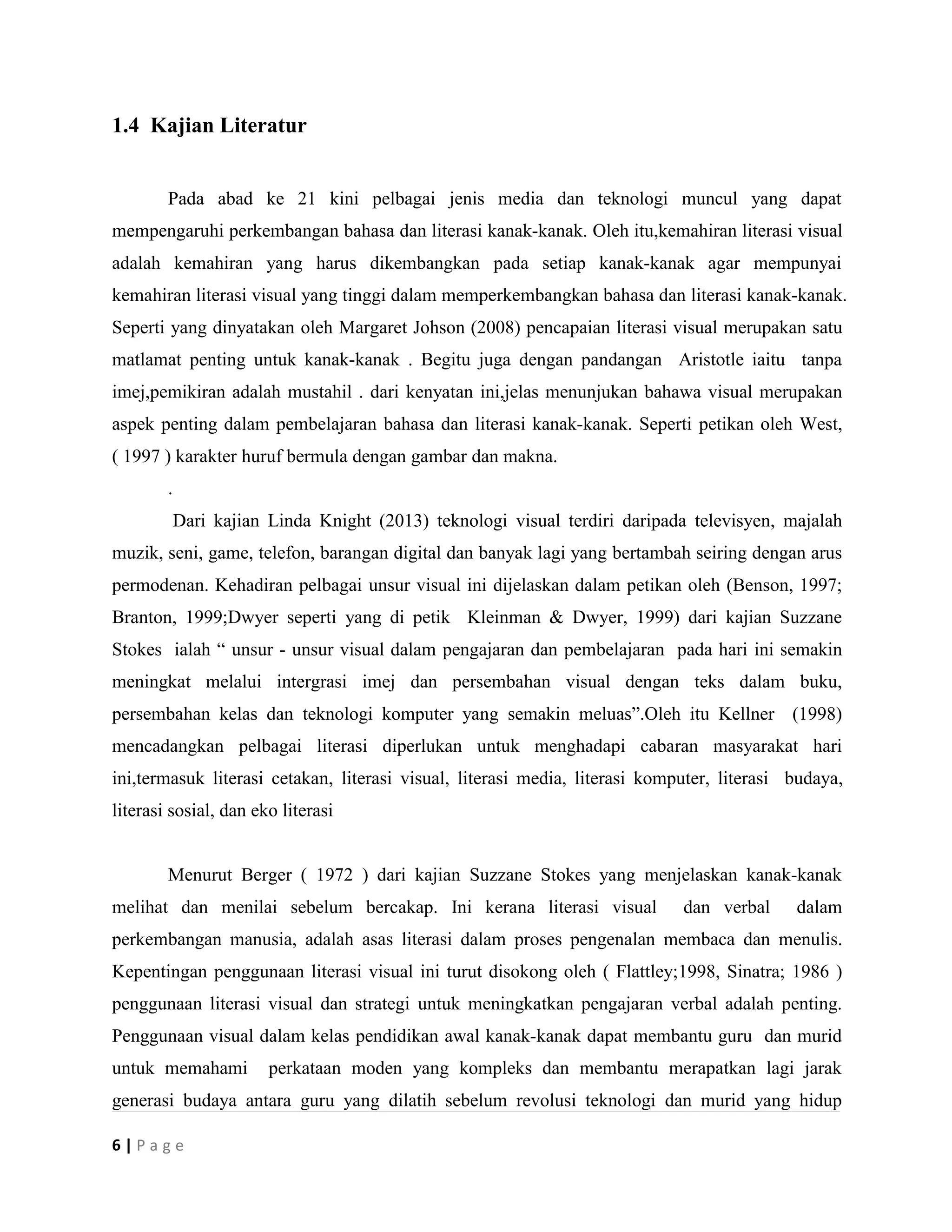 Pendekatan teknologi visual dalam literasi visual kanak-kanak | PDF