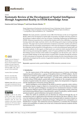 Systematic Review of the Development of Spatial Intelligence through ...