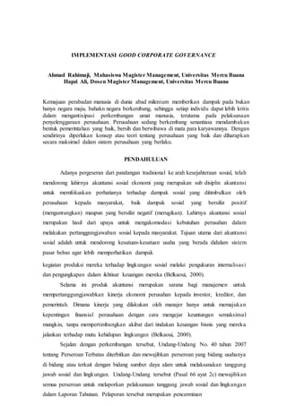 IMPLEMENTASI GOOD CORPORATE GOVERNANCE | DOCX