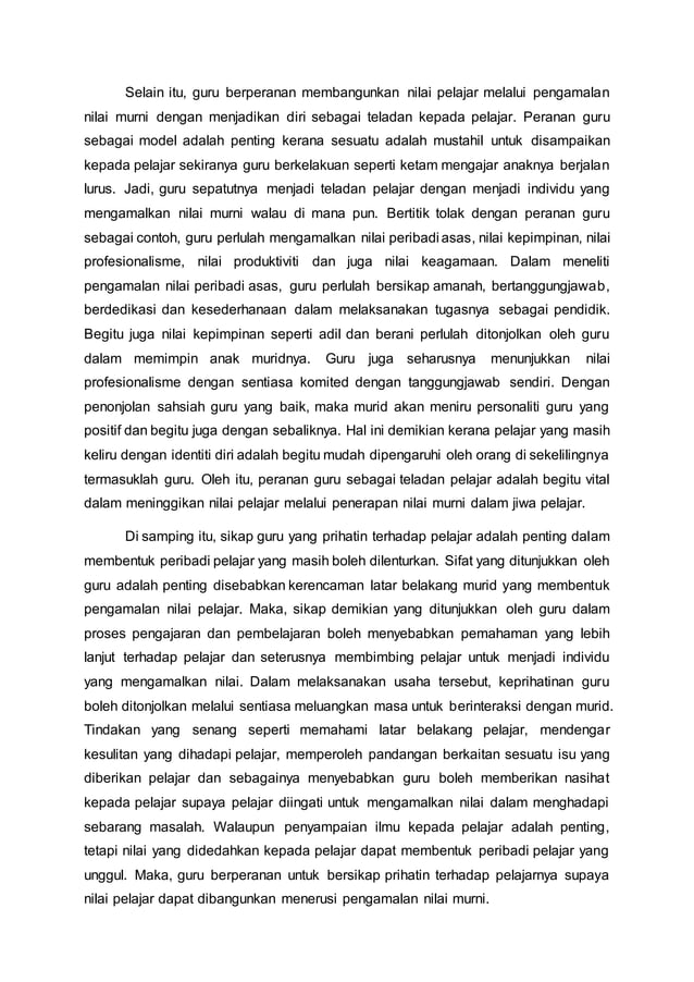 Peranan Sekolah dan Guru dalam Pembangunan Nilai Pelajar Menerusi ...