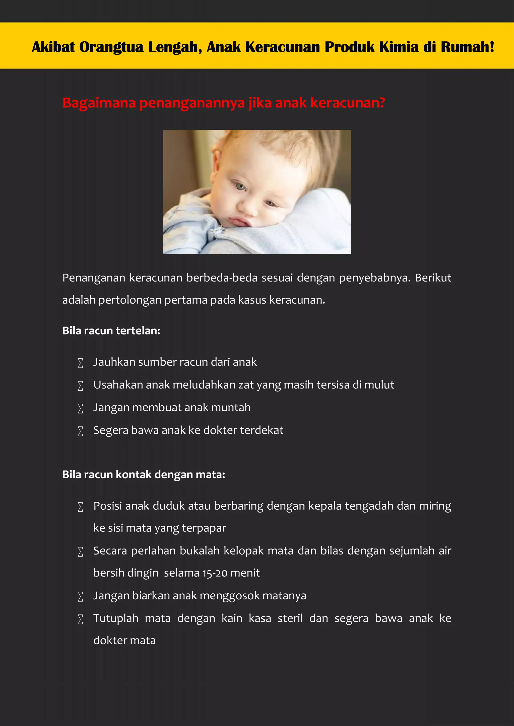 Akibat orangtua lengah, anak keracunan produk kimia di rumah! www ...