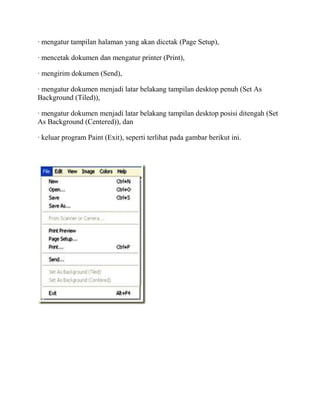 Artikel aplikasi microsoft paint | DOCX