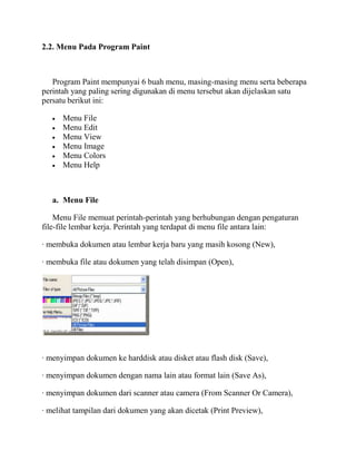 Artikel aplikasi microsoft paint | DOCX