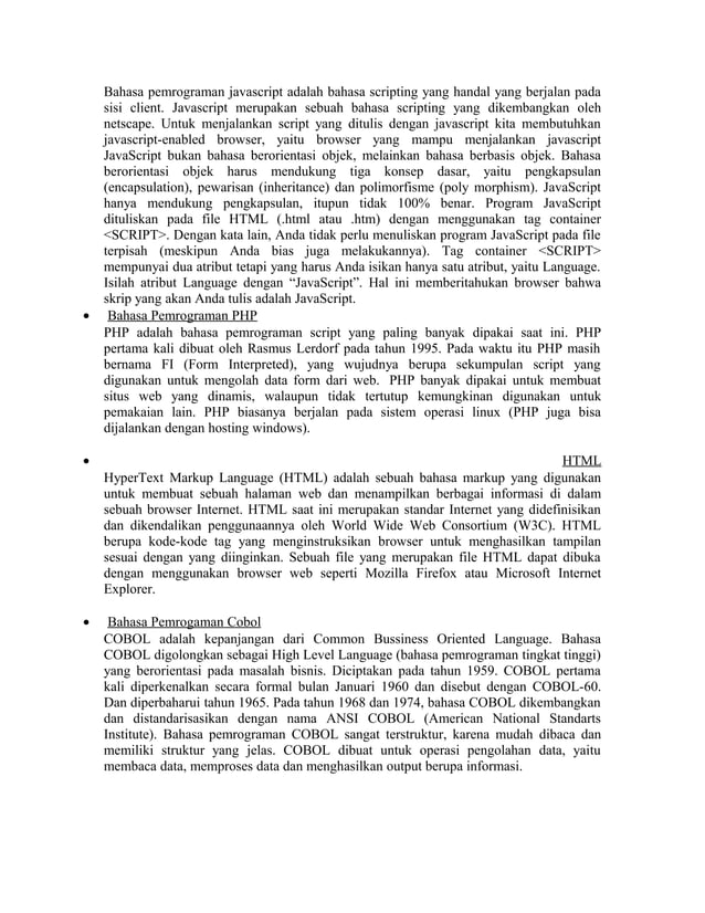 Artikel bahasa pemrograman | PDF