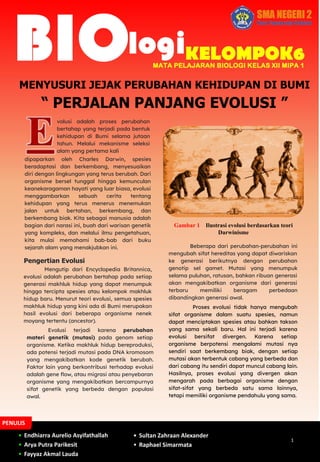 Artikel Biologi: Perkembangan Teori Evolusi Manusia | PDF