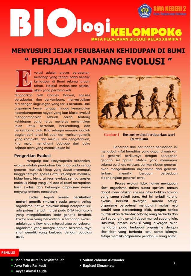 Artikel Biologi: Perkembangan Teori Evolusi Manusia | PDF
