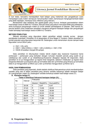 Pengaruh Belajar dan Pengulangan Materi belajar terhadap hasil belajar ...