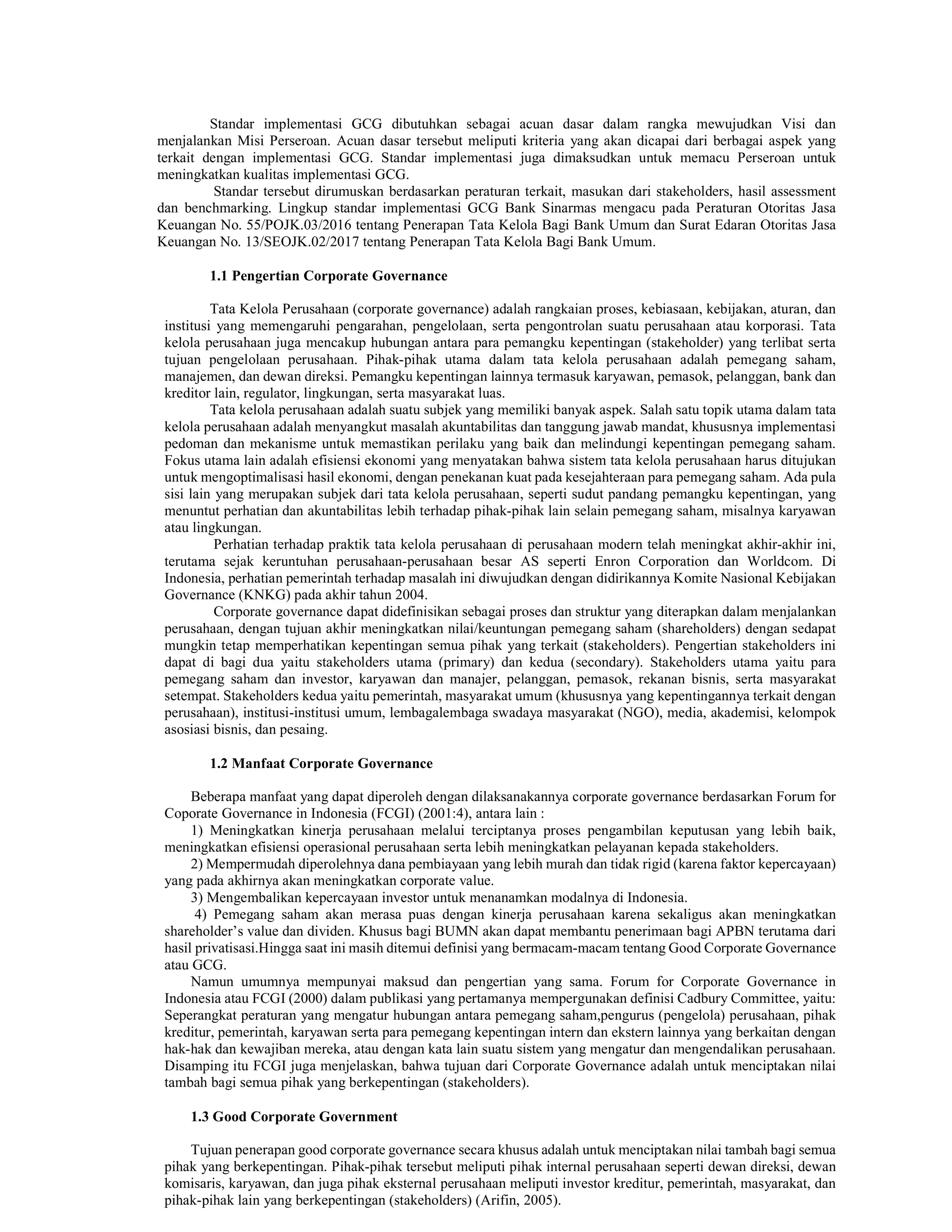 Good corporate governance Bank Sinarmas 55118120025 tri mayningsih be ...