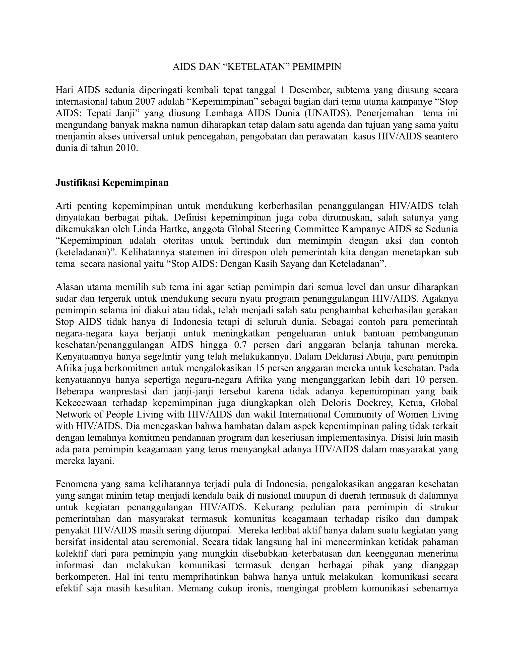 Artikel hari aids | RTF