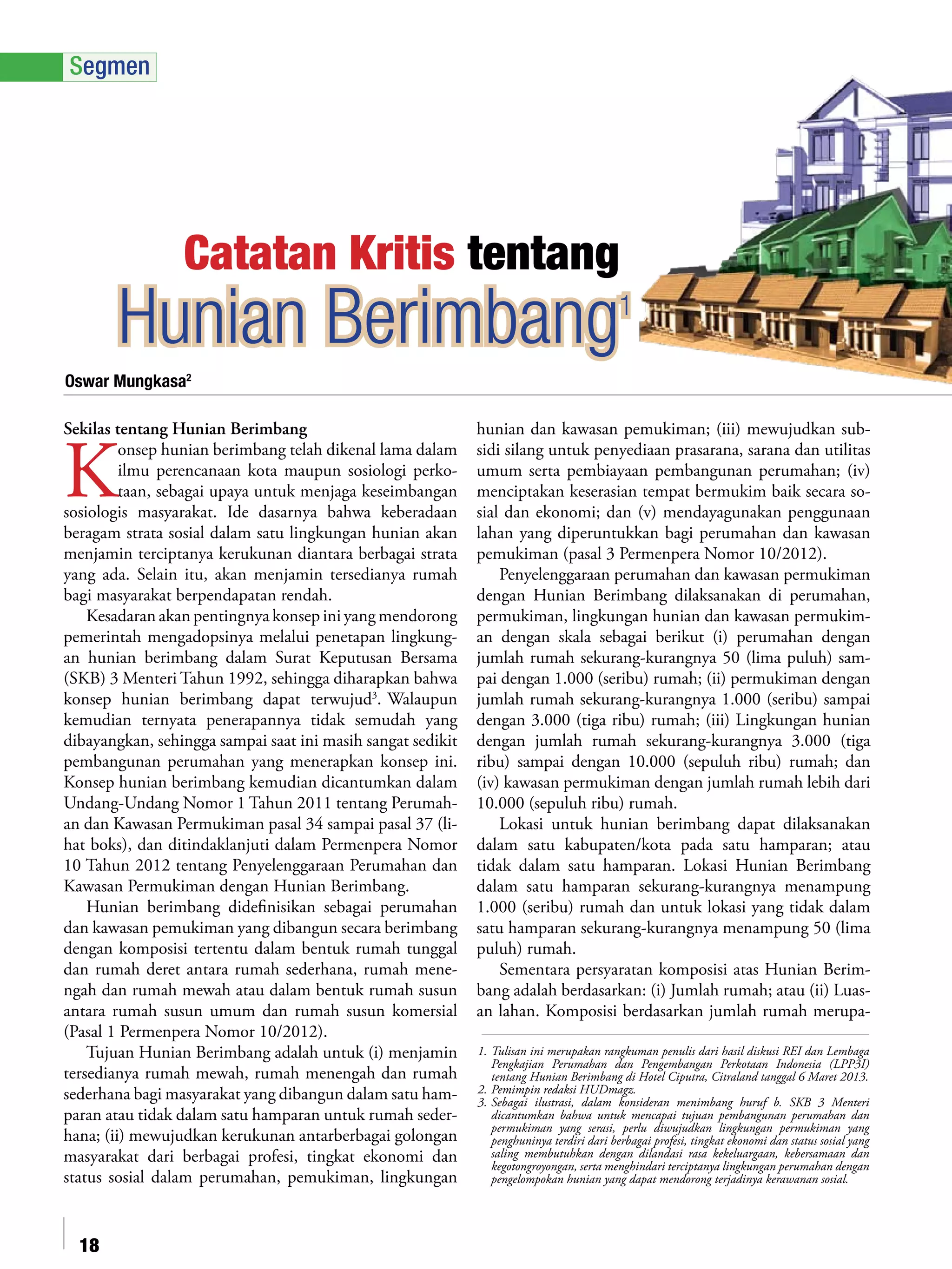 Catatan Kritis tentang Hunian Berimbang | PDF