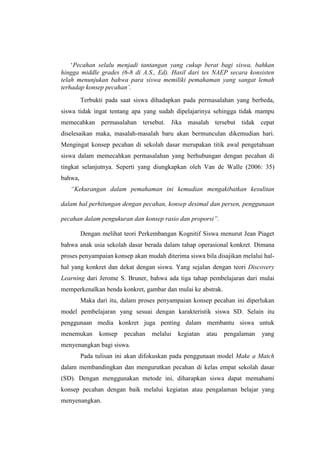 MEMBANDINGKAN DAN MENGURUTKAN PECAHAN DENGAN MENGGUNAKAN MODEL MAKE A ...