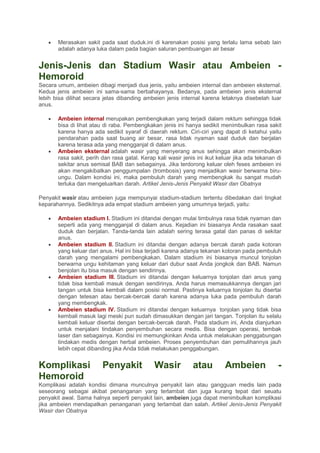 Artikel jenis jenis penyakit wasir dan obatnya | PDF