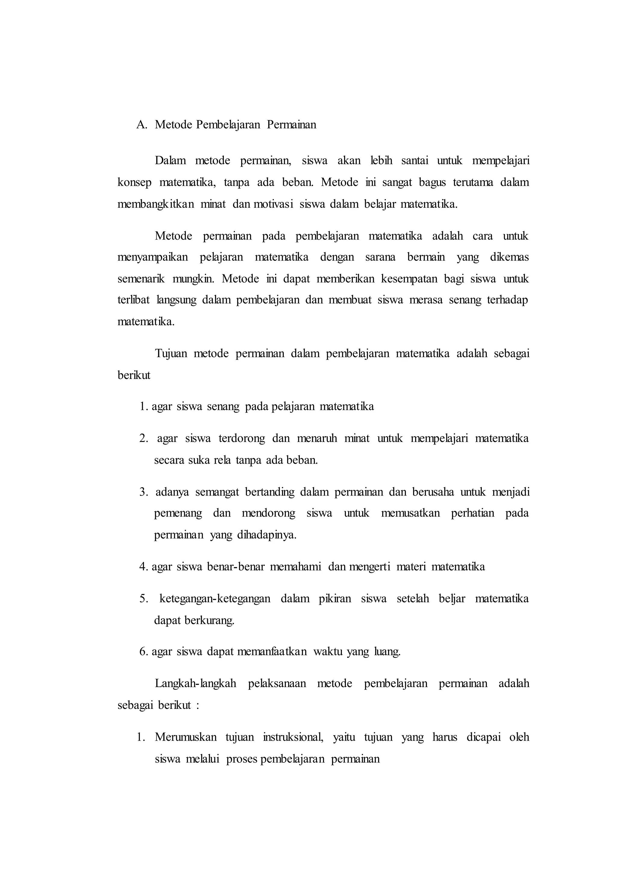 Artikel kaitan antara metode permainan dan teori belajar dienes pada ...