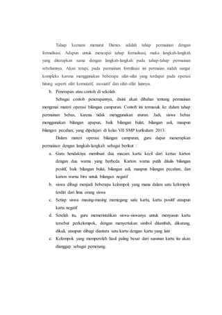 Artikel kaitan antara metode permainan dan teori belajar dienes pada ...