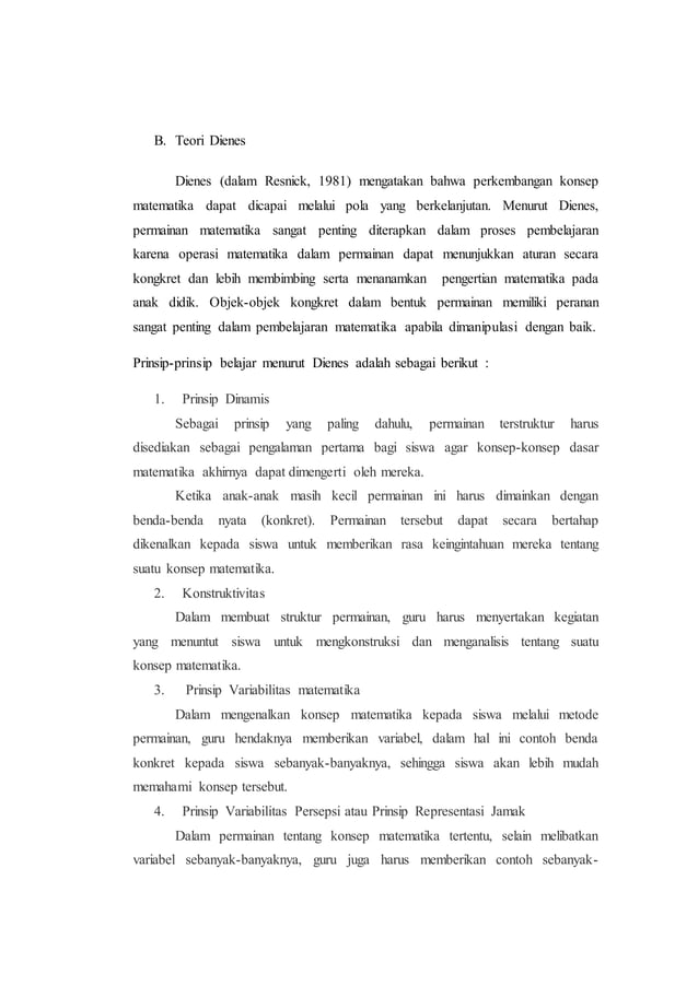 Artikel kaitan antara metode permainan dan teori belajar dienes pada ...