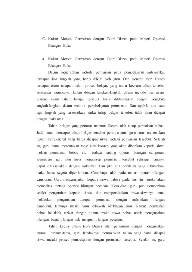 Artikel kaitan antara metode permainan dan teori belajar dienes pada ...