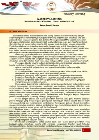 Artikel mastery learning | PDF