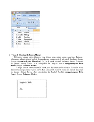 ARTIKEL MEMBUAT SURAT BERANGKAI DAN MAIL MERGE PADA MS.WORD