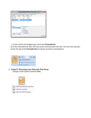 ARTIKEL MEMBUAT SURAT BERANGKAI DAN MAIL MERGE PADA MS.WORD