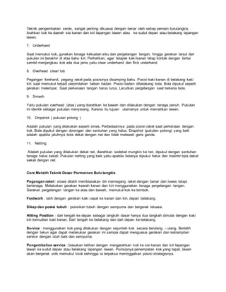 Artikel olahraga bulu tangkis | DOCX