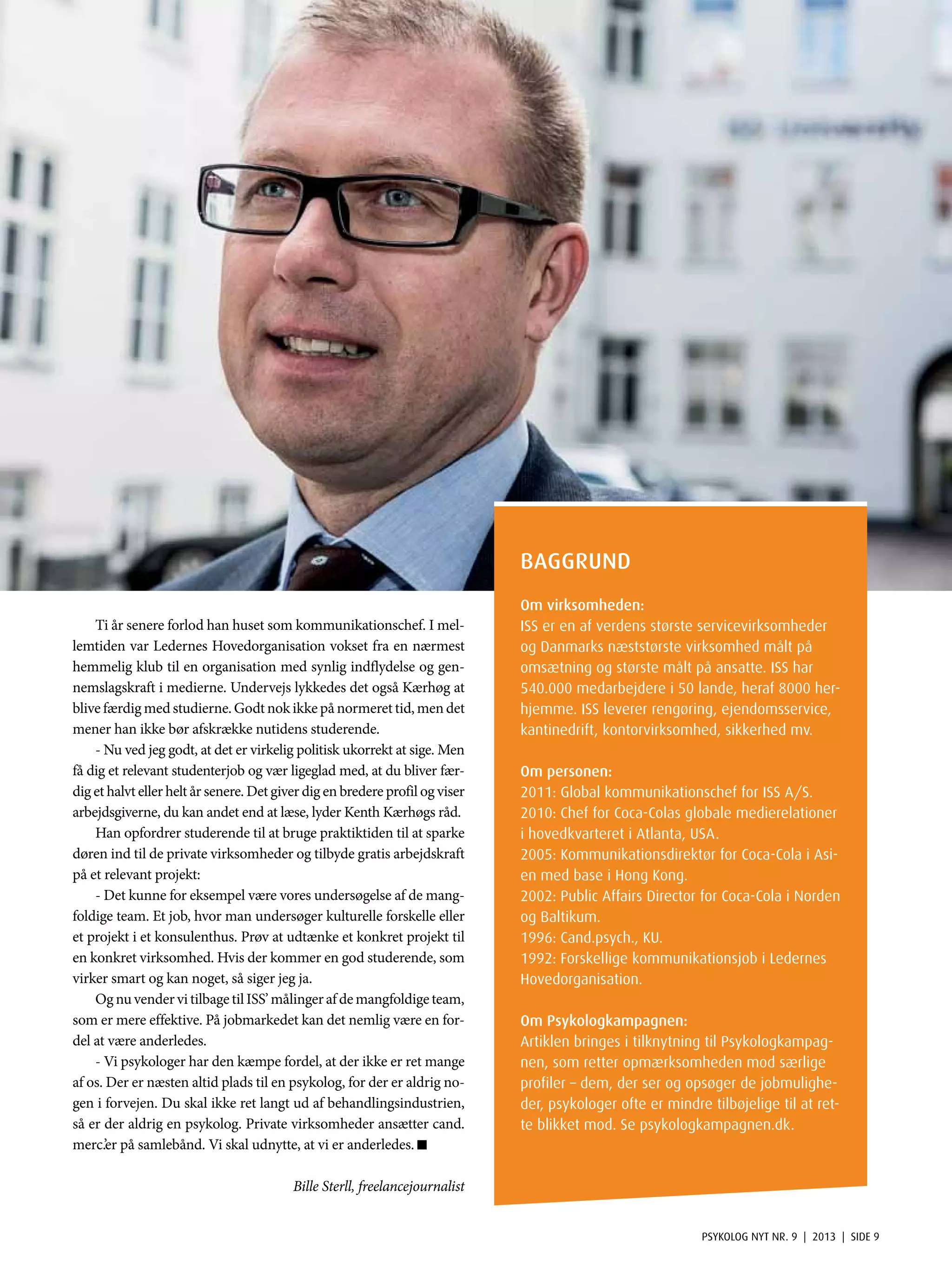 Psykologkampagnen, Artikel om Kenth Kærhøg og hans arbejde som Head of Communications for ISS | PDF