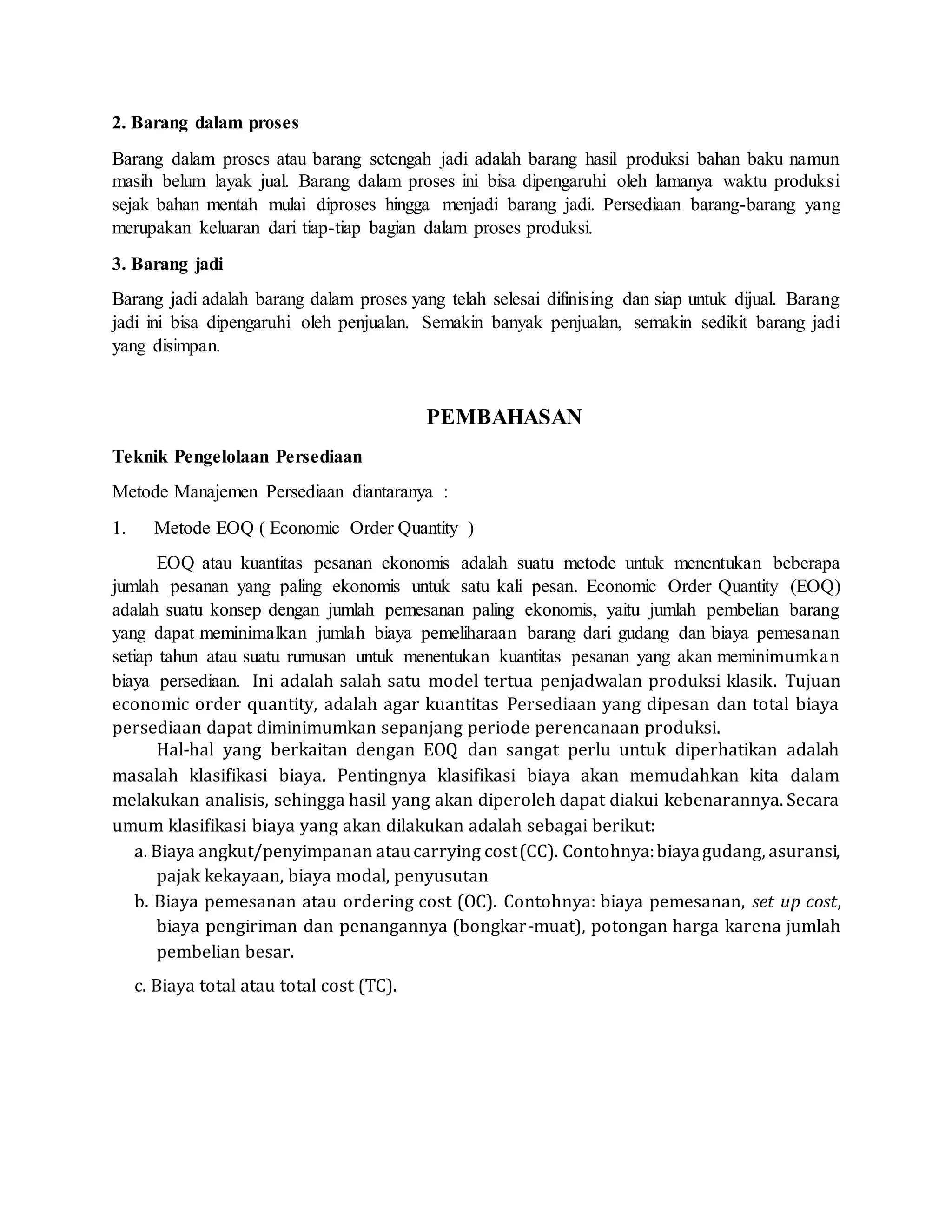 Artikel pengelolaan persediaan perusahaan | DOCX