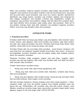 Artikel pengelolaan persediaan perusahaan | DOCX