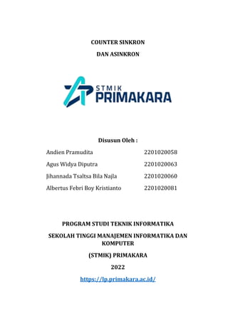 COUNTER SINKRON DAN ASINKRONUS | DOCX