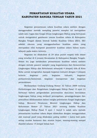 ARTIKEL PUBLIKASI PEMANTAUAN KUALITAS UDARA TAHUN 2021.doc