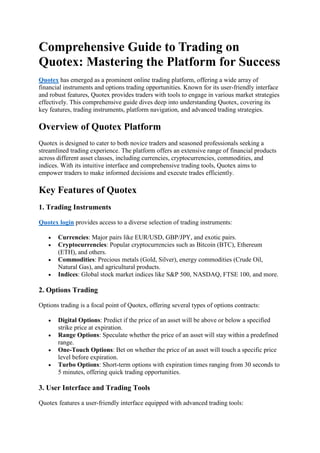 Mastering the platform for success quotx | DOCX
