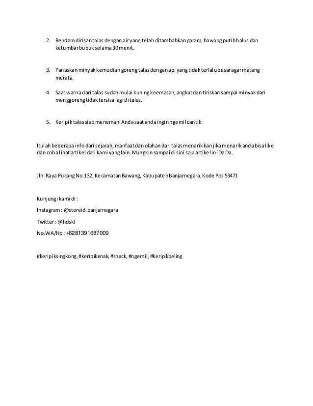 TERENAK !!! (+6281391687009) | Keripik Talas | DOCX