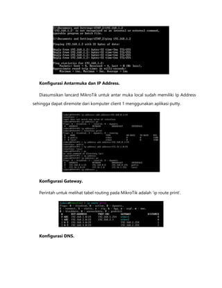 Setting MikroTik sebagai Gateway | PDF