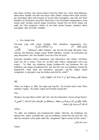 Artikel sholat sunnah witir | DOCX