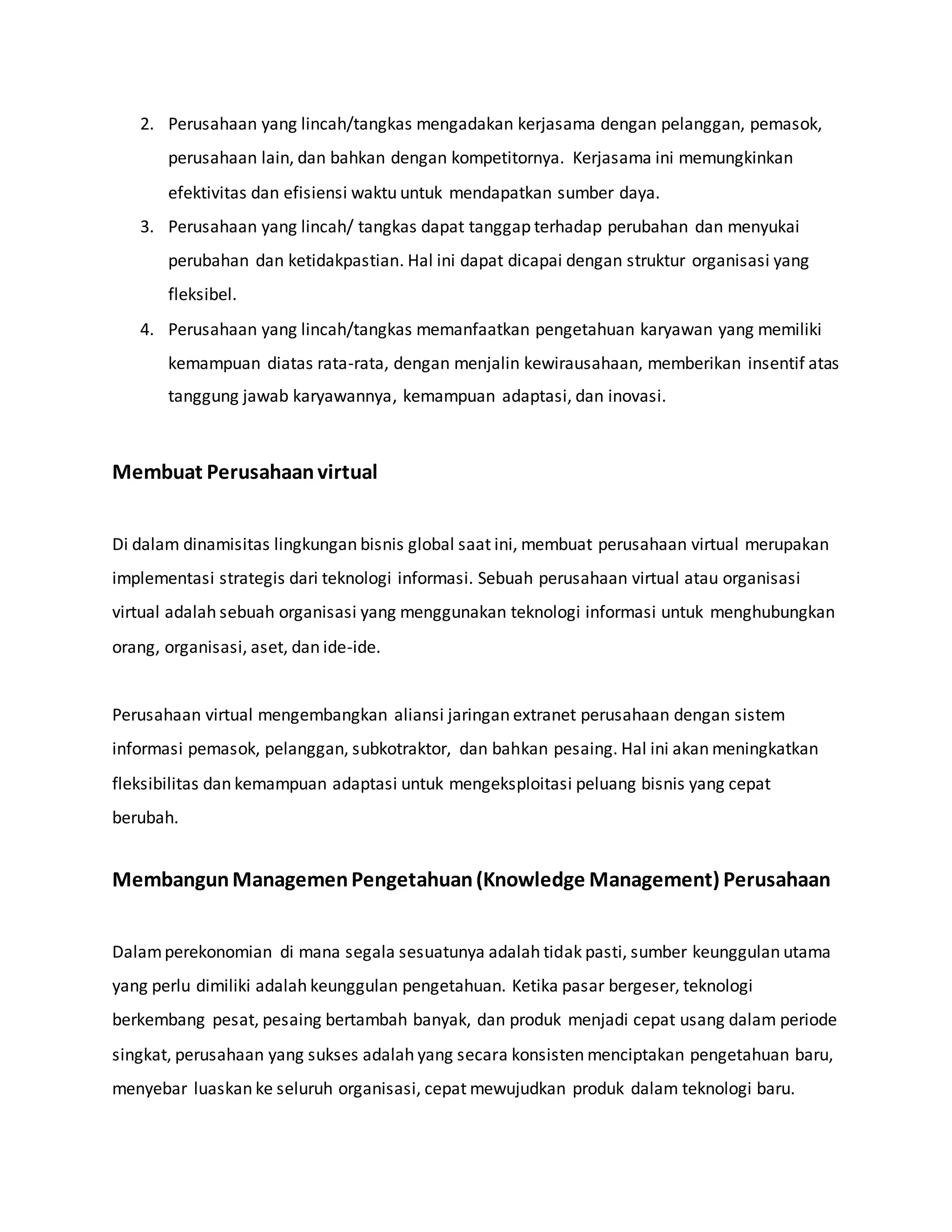 Artikel sistem informasi untuk persaingan keunggulan pertemuan 2 | PDF