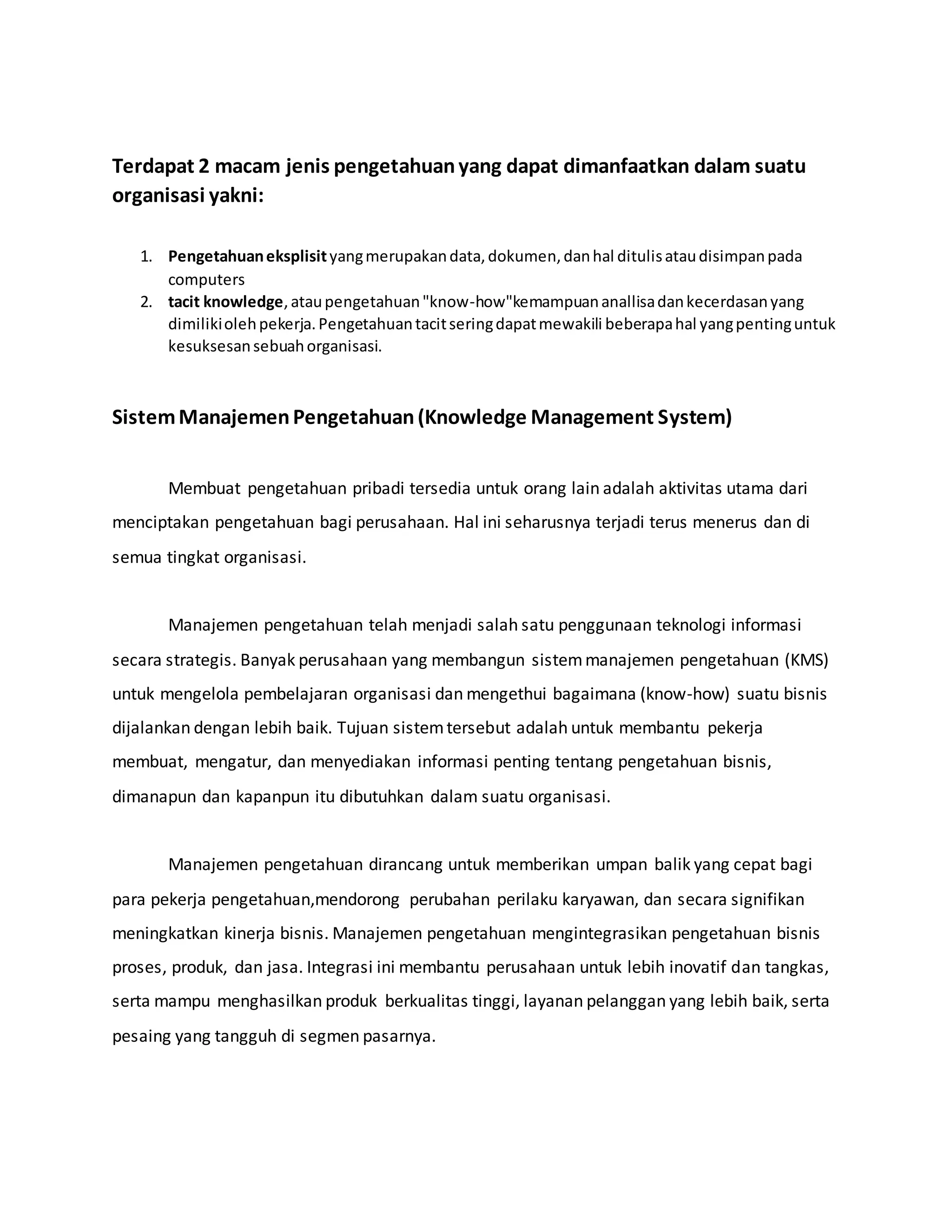 Artikel sistem informasi untuk persaingan keunggulan pertemuan 2 | PDF