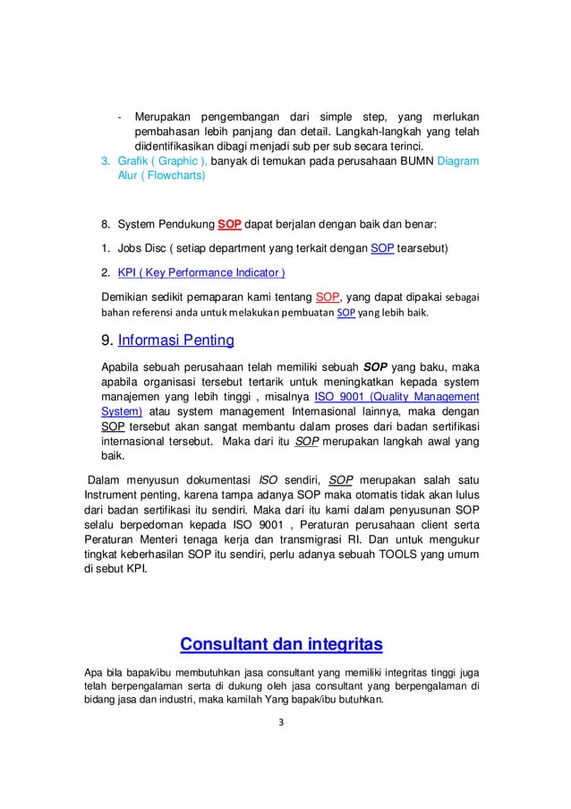 standar operasional prosedur I SOP | PDF