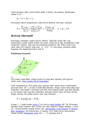 Artikel tentang sifat statistik analisis regresi linier tertimbang | DOCX