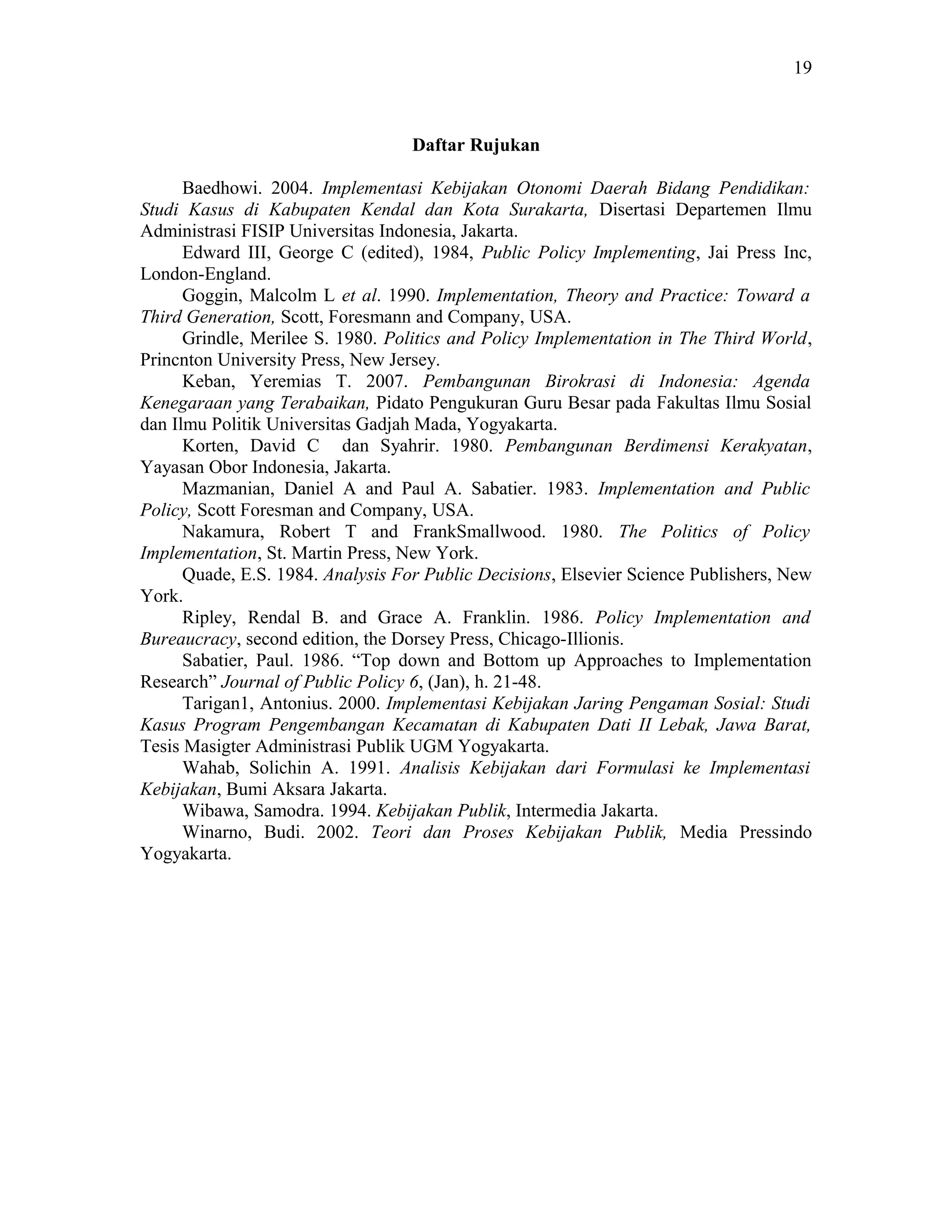 konsep implementasi kebijakan | DOC